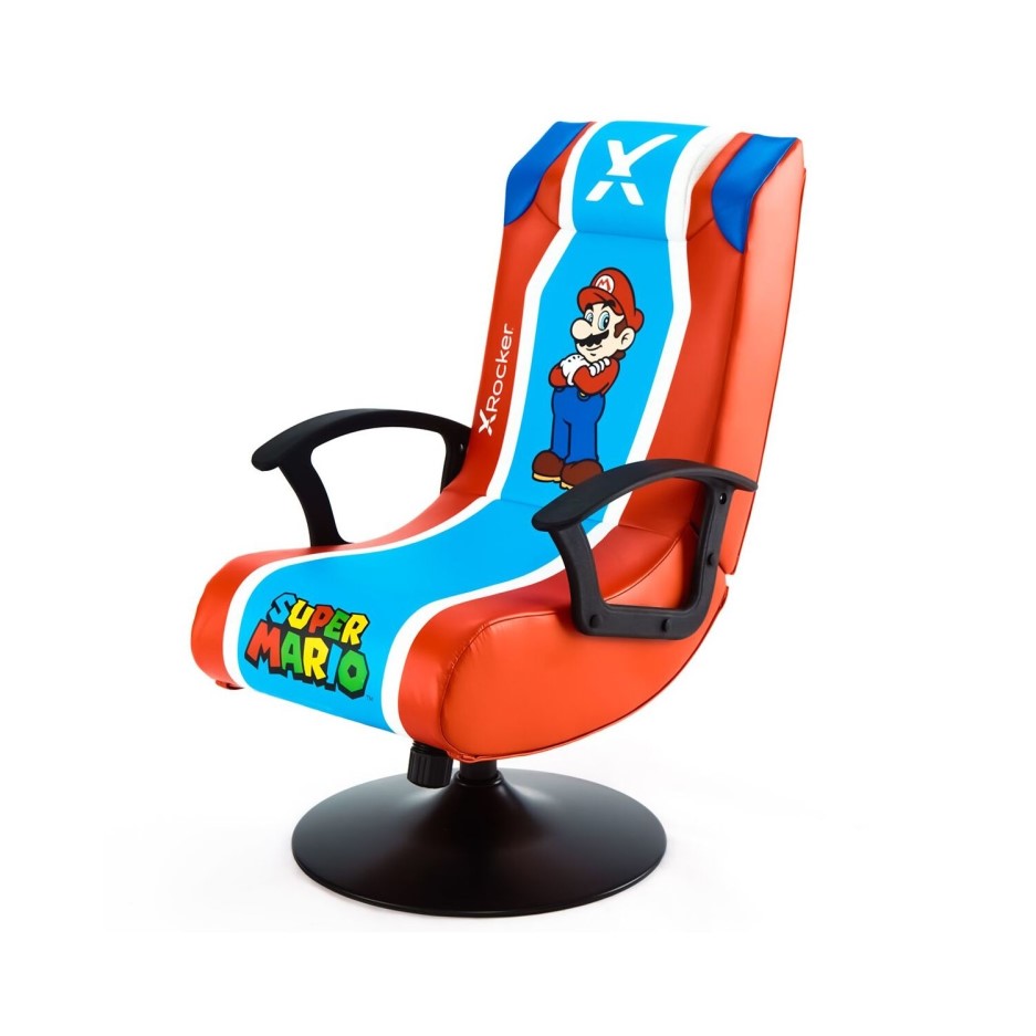 X Rocker Nintendo Super Mario 2.1 Audio Pedestal Gaming Chair - Mario ...