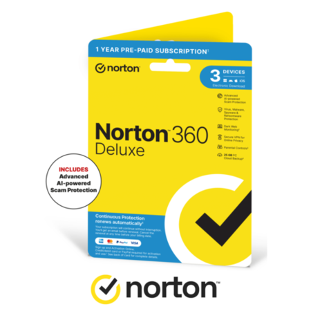 Norton 360 Deluxe Internet Security with VPN 3 Devices 12 Month ...