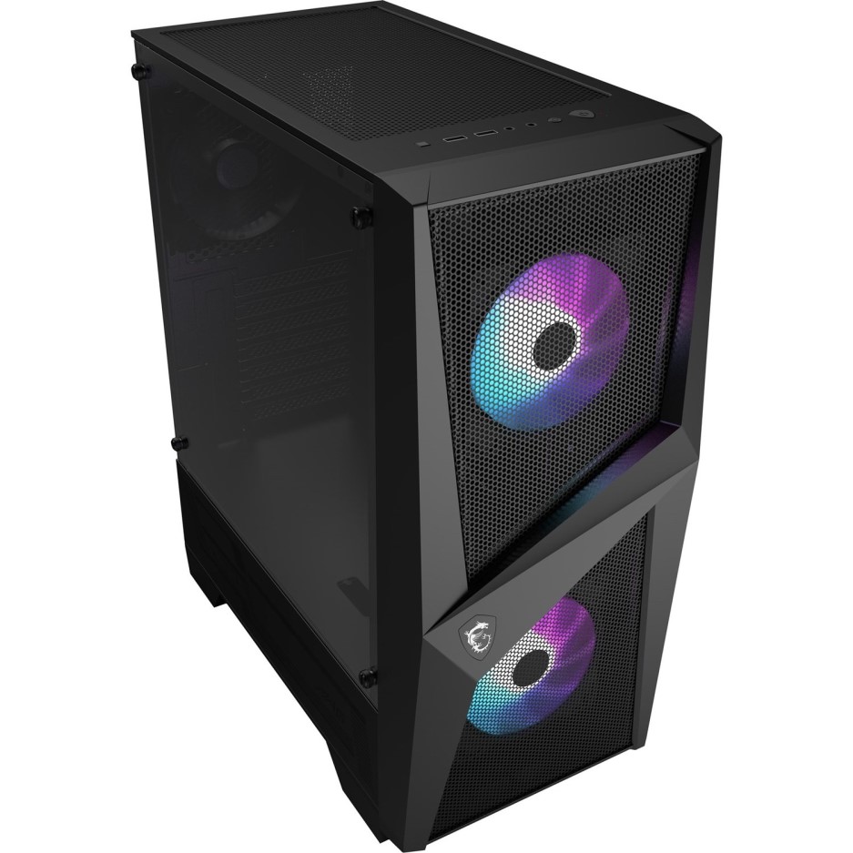 MSI MAG FORGE 100R Mid Tower PC Case - Black - Laptops Direct