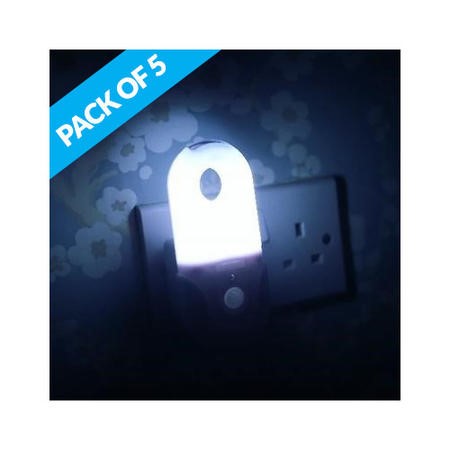 Pack of 5 Portable Night Lights with Motion Sensor and Built in LED ...