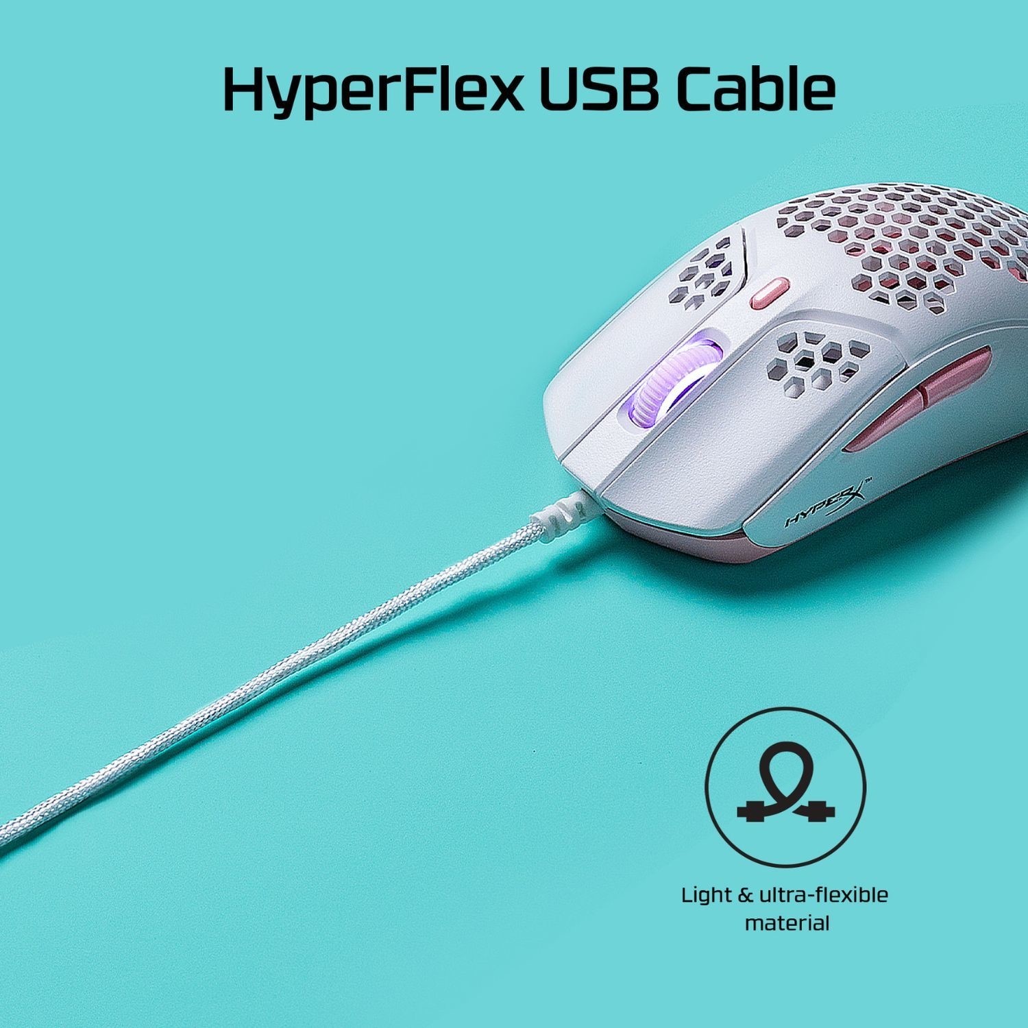HyperX Pulsefire Haste Gaming Mouse - White & Pink - Laptops Direct