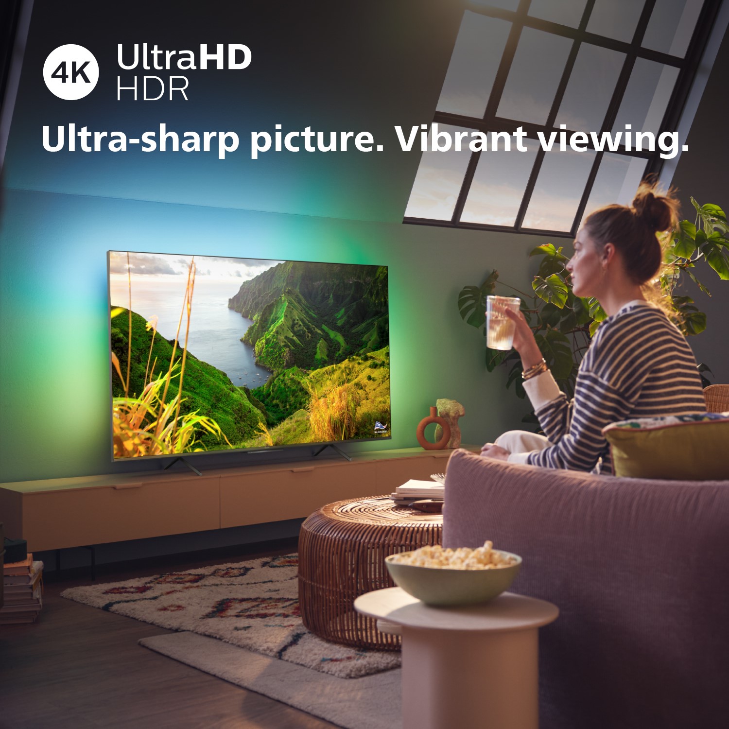Philips Ambilight PUS8108 65 inch LED 4K HDR Smart TV with Dolby Atmos ...