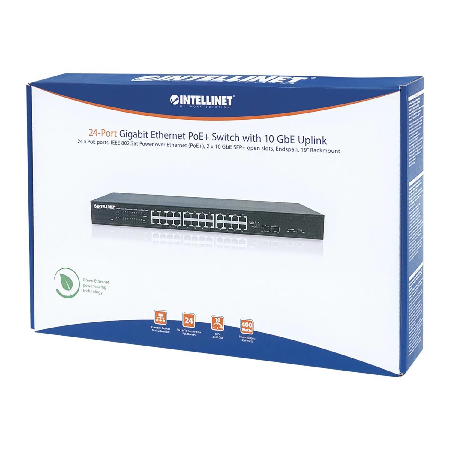 Intellinet 24 Port POE Plus Gigabit Switch - Laptops Direct