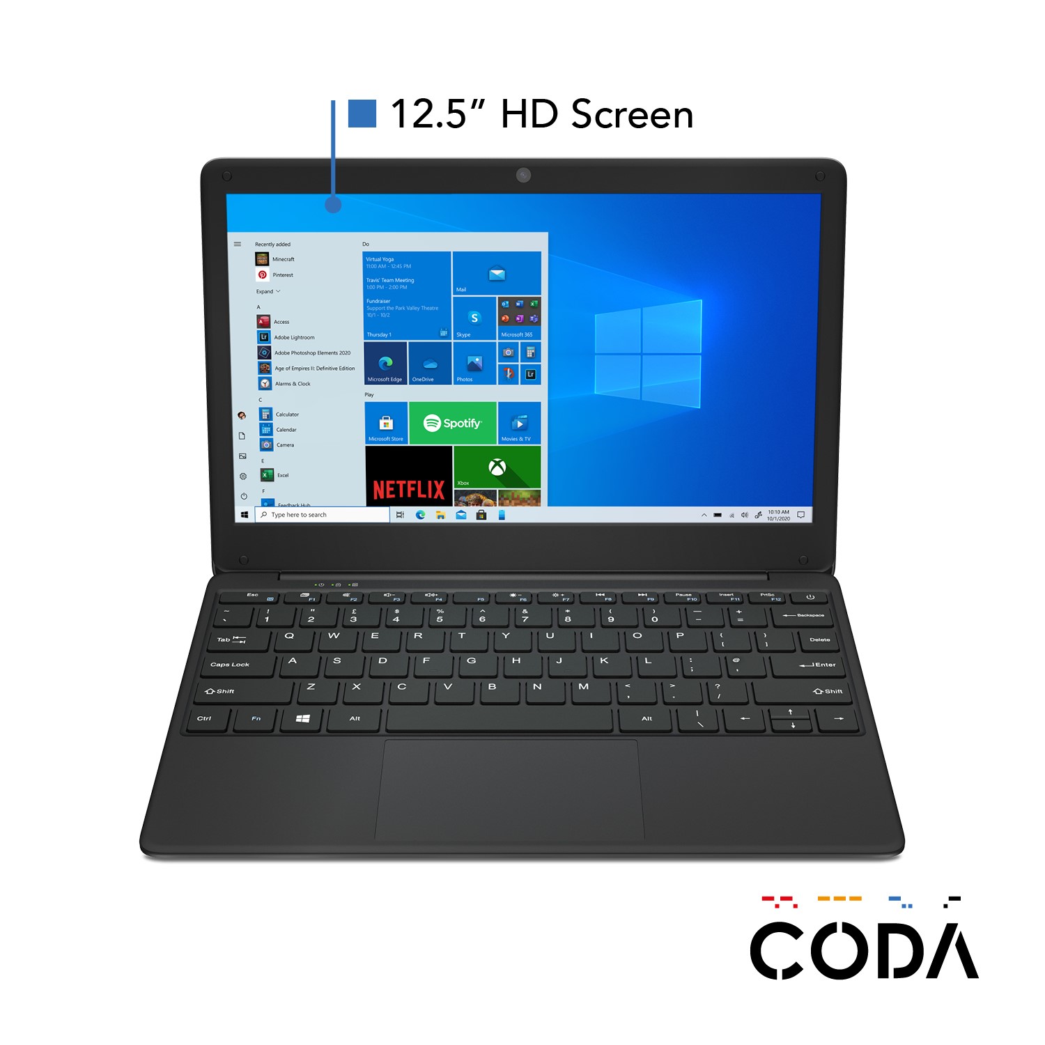 Coda Laptop Celeron N3450 4GB 64GB eMMC 12.5 Inch Windows 10 Includes ...