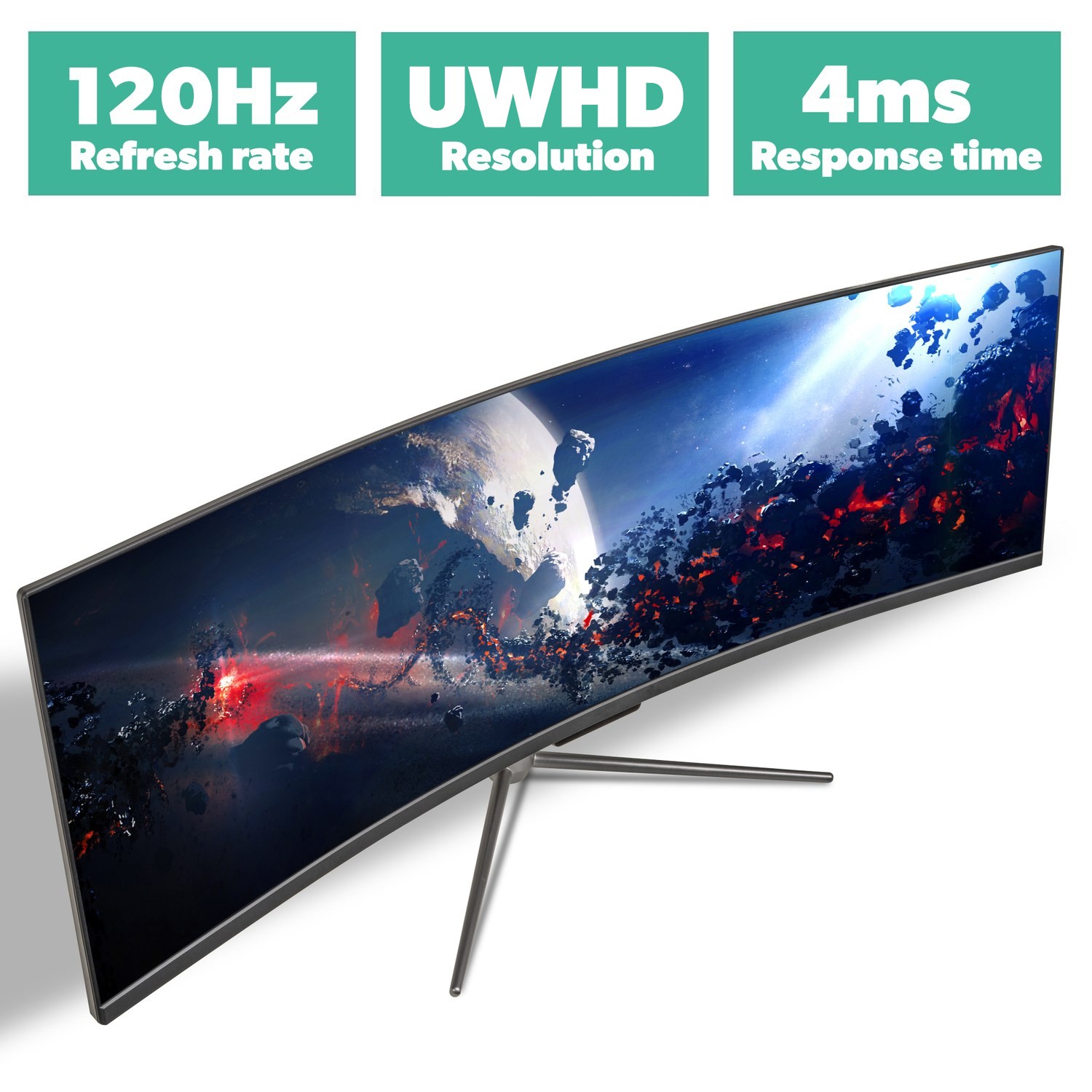 electriQ 49" QLED UWHD SuperWide 120Hz Monitor - Laptops Direct
