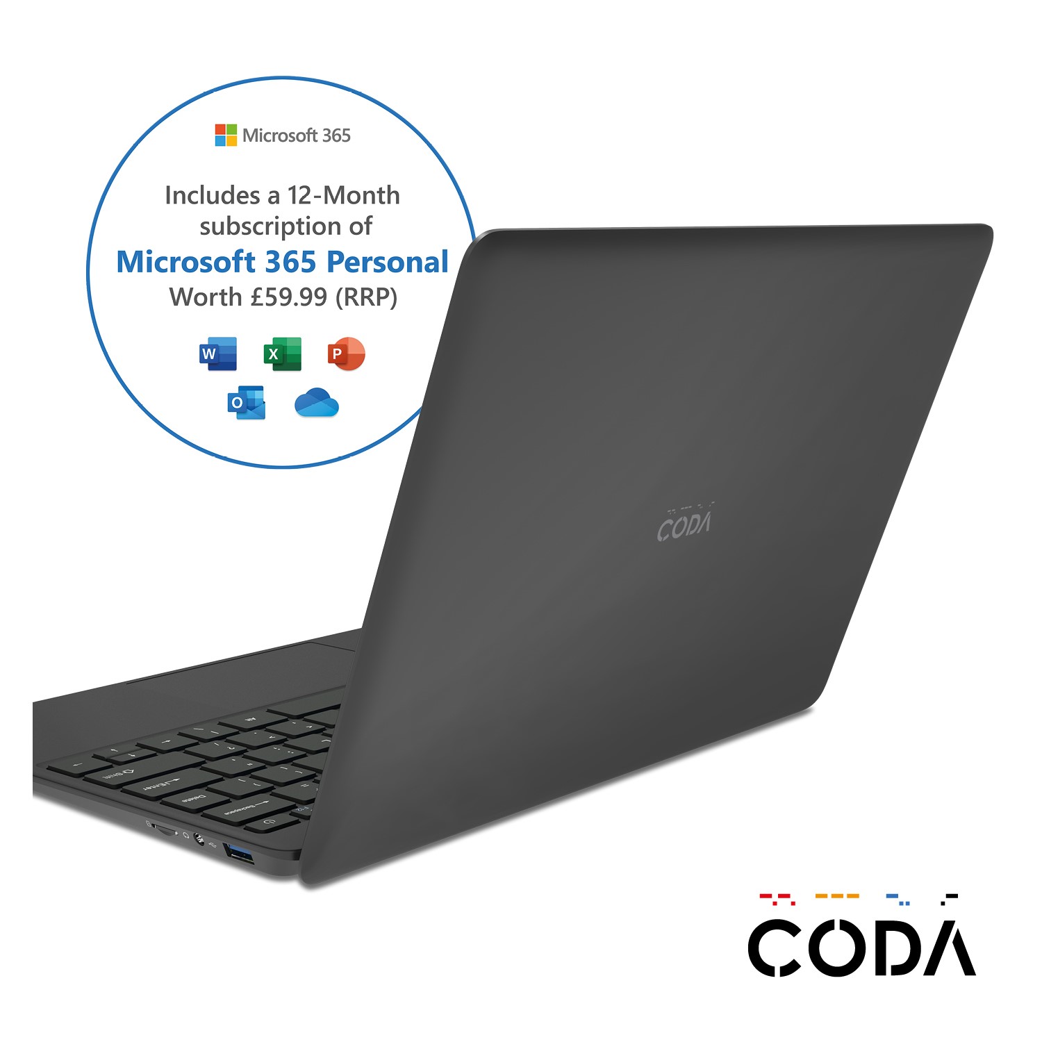 Coda Laptop Celeron N3450 4GB 64GB eMMC 12.5 Inch Windows 10 Includes ...