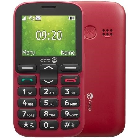 Doro 1380 Red 2.4" 8MB 2G Dual SIM Unlocked & SIM Free Mobile Phone ...