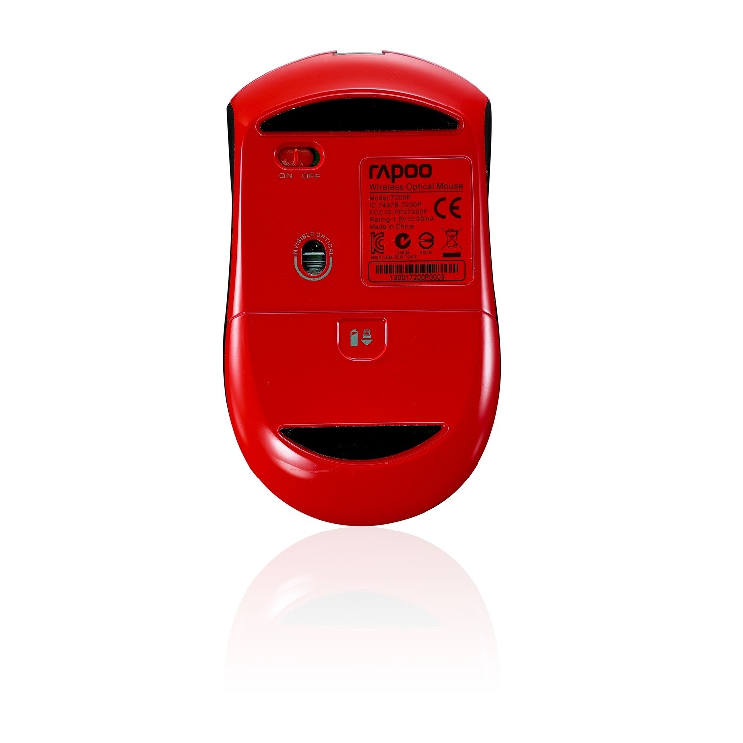 Rapoo 7200P 5GHz Wireless Optical Mouse Red - Laptops Direct