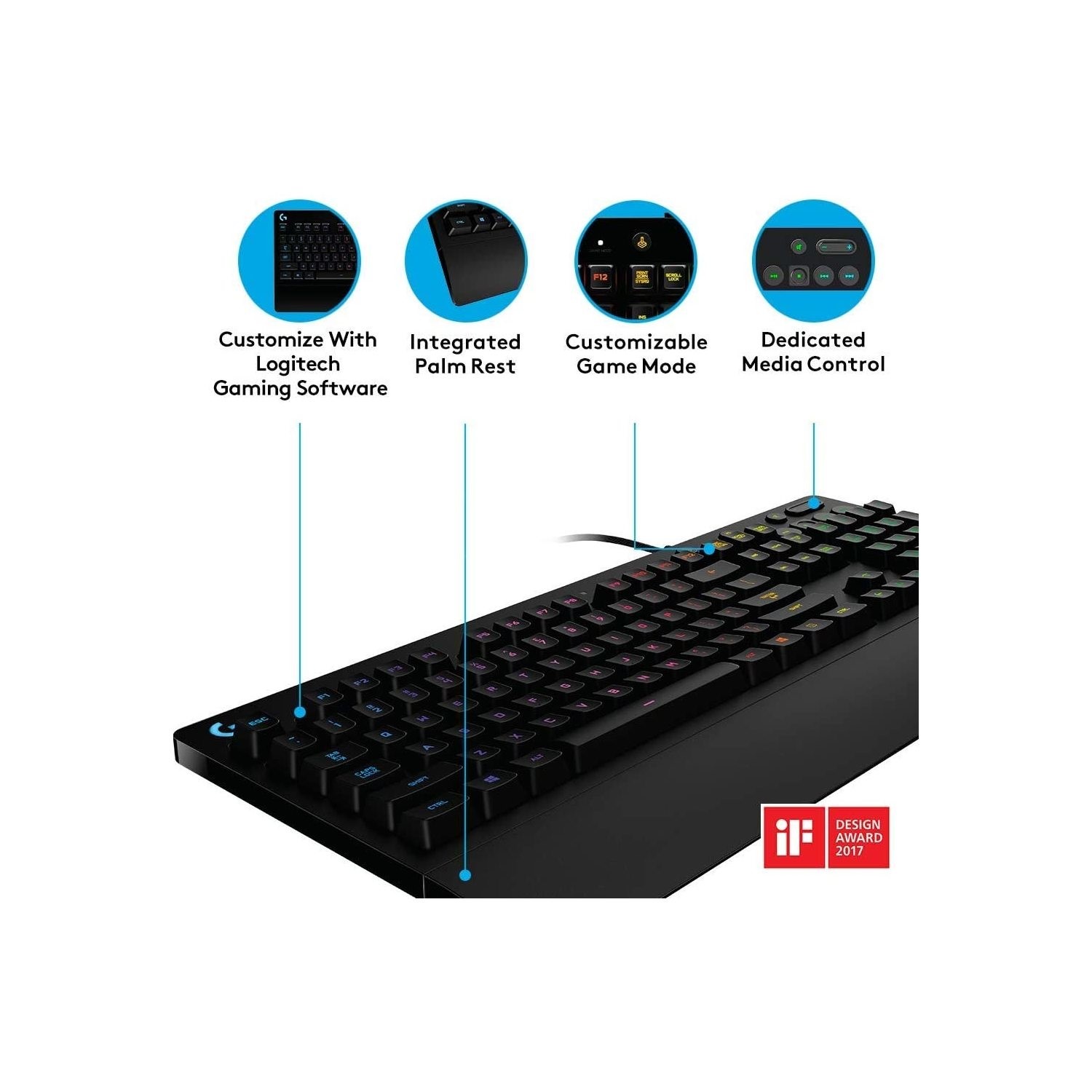 GRADE A1 - Logitech G213 Prodigy RGB Gaming Backlit Keyboard - Laptops ...