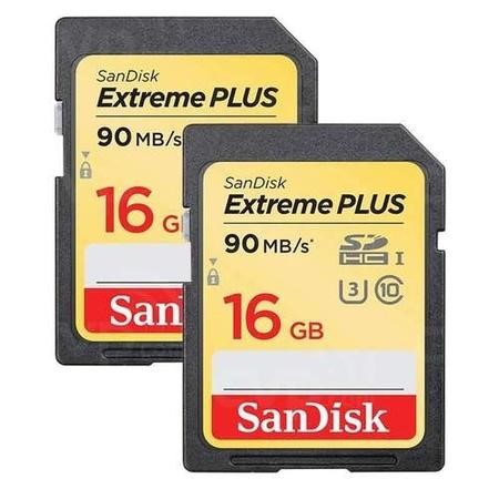 Box Open Sandisk EXTREME+ 16GB SDHC UHS-I Memory Card - Laptops Direct