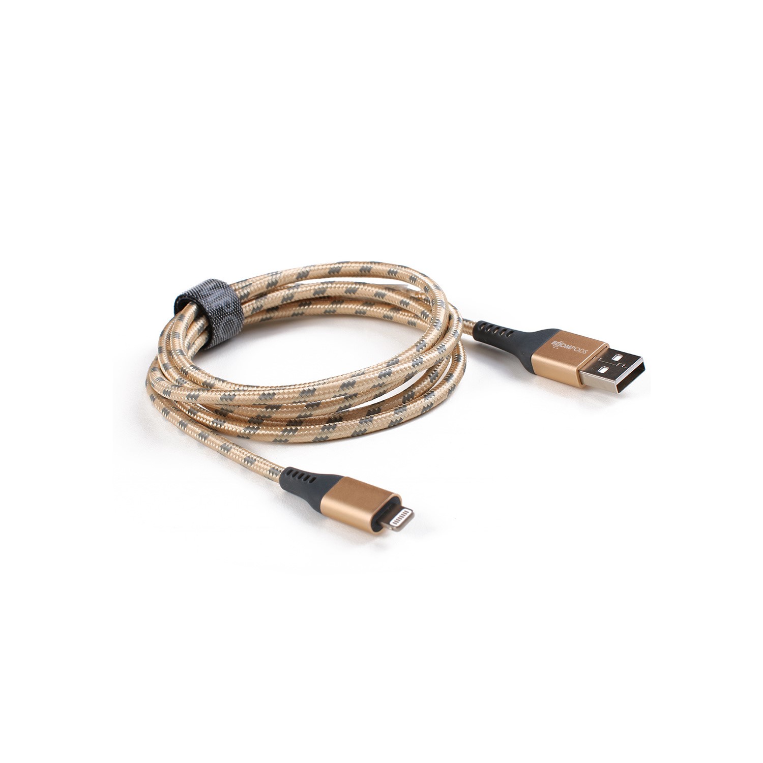 BoomPods Retro Armour Cable - Mfi Certified - 1.5M - Gold - Laptops Direct