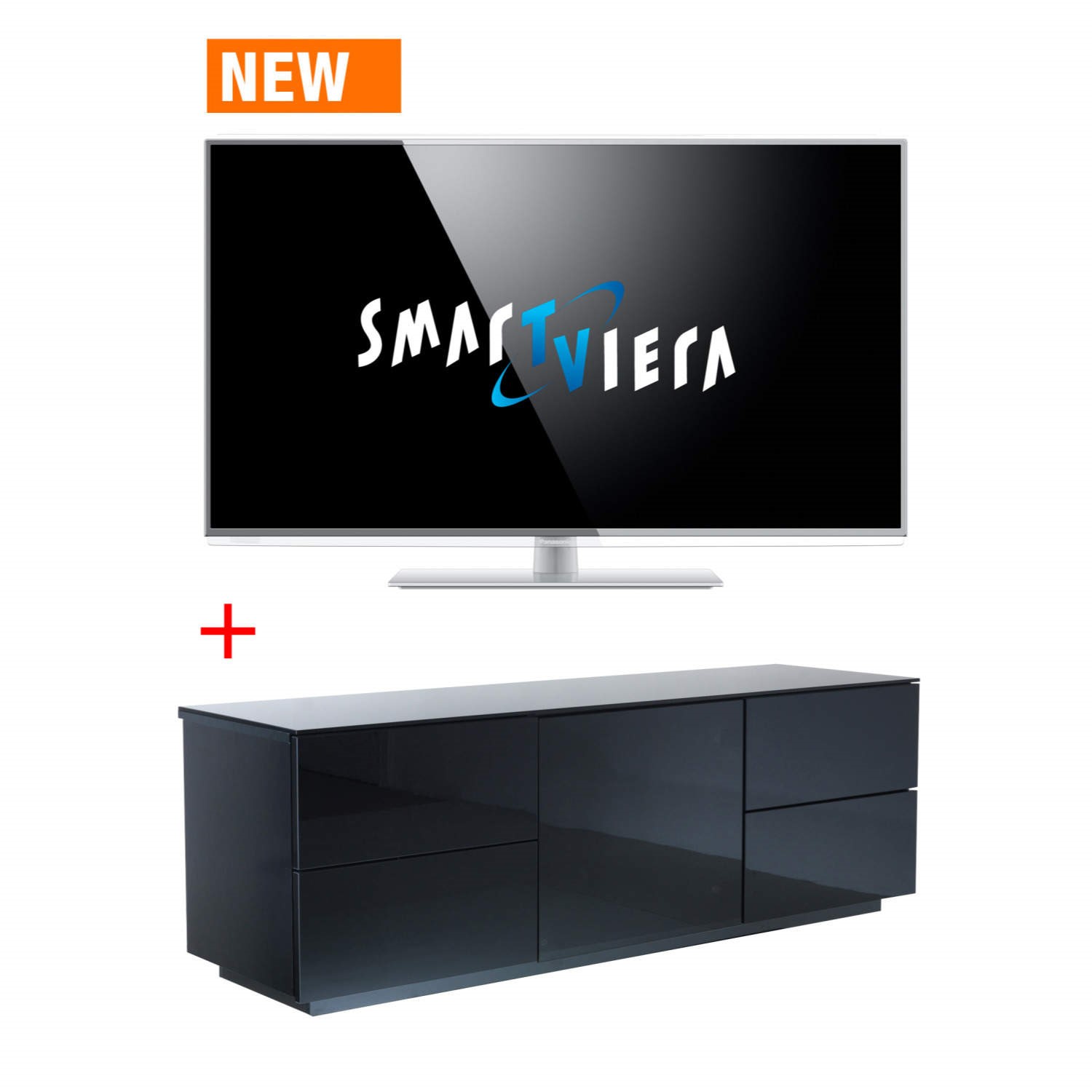 Panasonic TX-L42E6B 42 Inch Smart LED TV in Silver and TV Cabinet ...