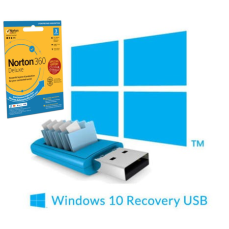 BID Recovery USB Stick for Windows 10 Laptops with Norton 1 year ...