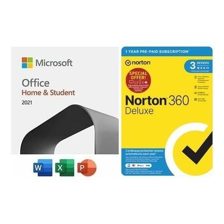 Microsoft Office Home & Student + Norton 360 Deluxe 12 Month ...