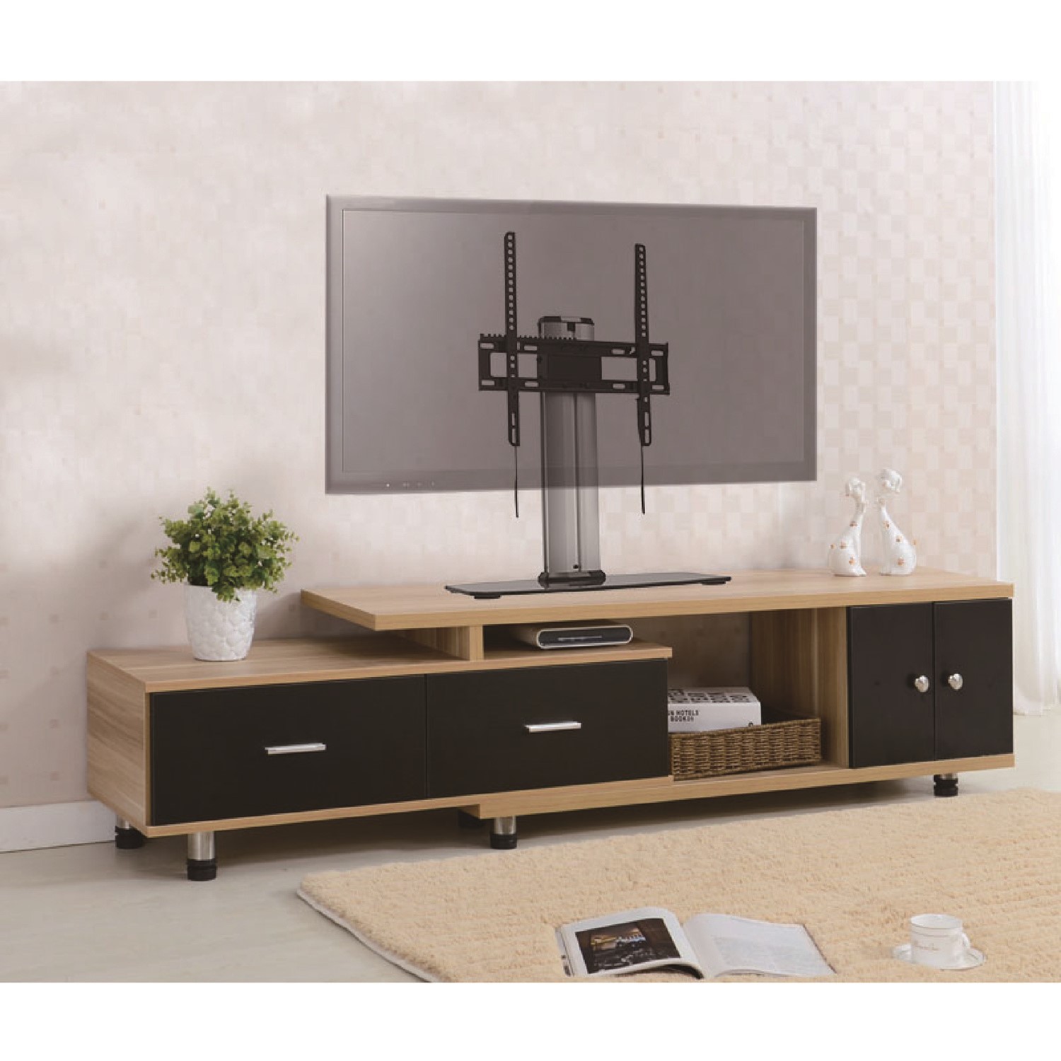 Ex Display - electriQ Table Top TV Pedestal Stand for TVs up to 65 ...