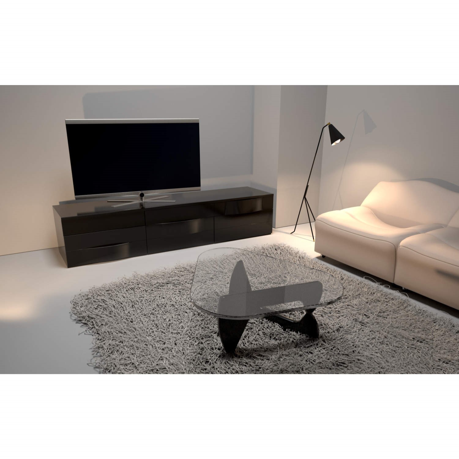 Norstone Cikor Black TV Cabinet - Up to 80 Inch - Laptops Direct