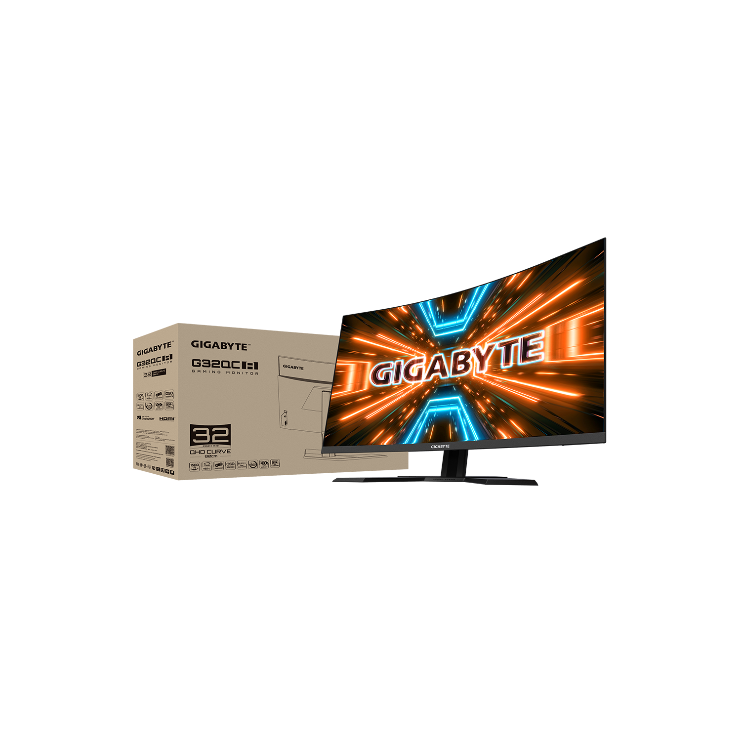 Gigabyte G32QC A 32" QHD 165Hz VA Curved Gaming Monitor - Laptops Direct