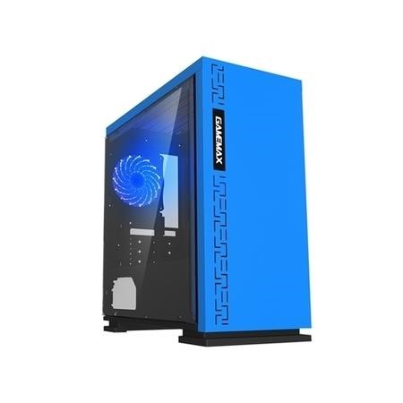 Game Max Expedition Blue Gaming Matx PC Case Rear LED Fan & Full Side ...