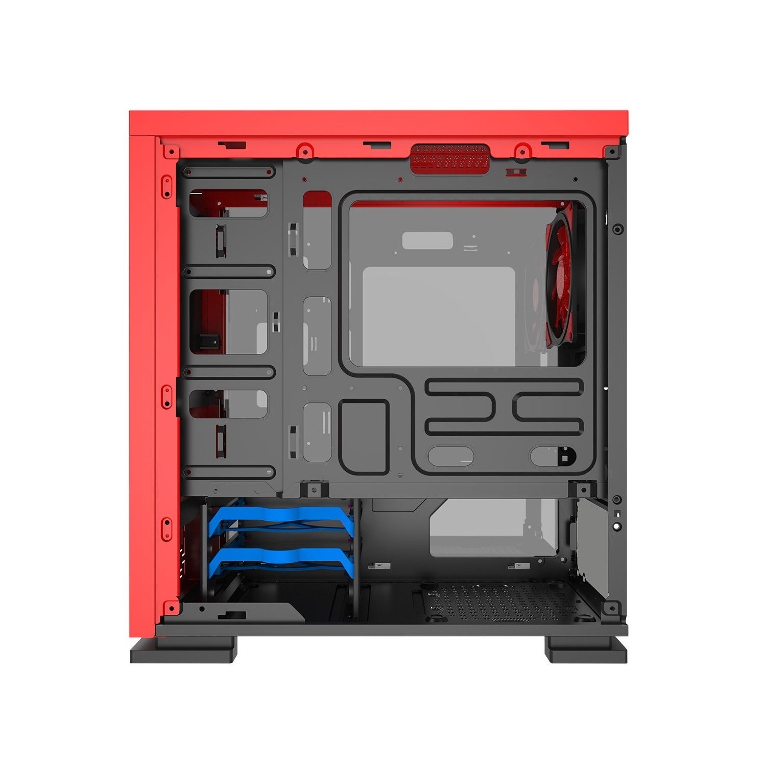 Game Max Expedition Red Gaming Matx PC Case Rear LED Fan & Full Side ...