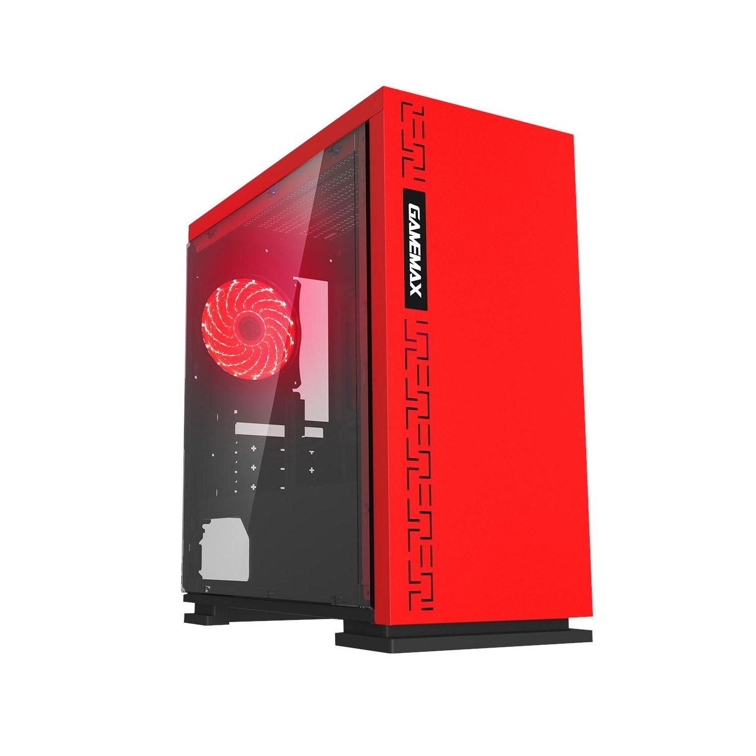 Game Max Expedition Red Gaming Matx PC Case Rear LED Fan & Full Side ...