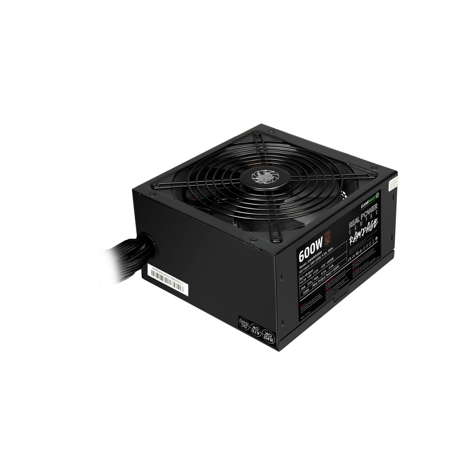 GameMax RPG Rampage 600W Fully Wired 80+ Bronze Power Supply - Laptops ...