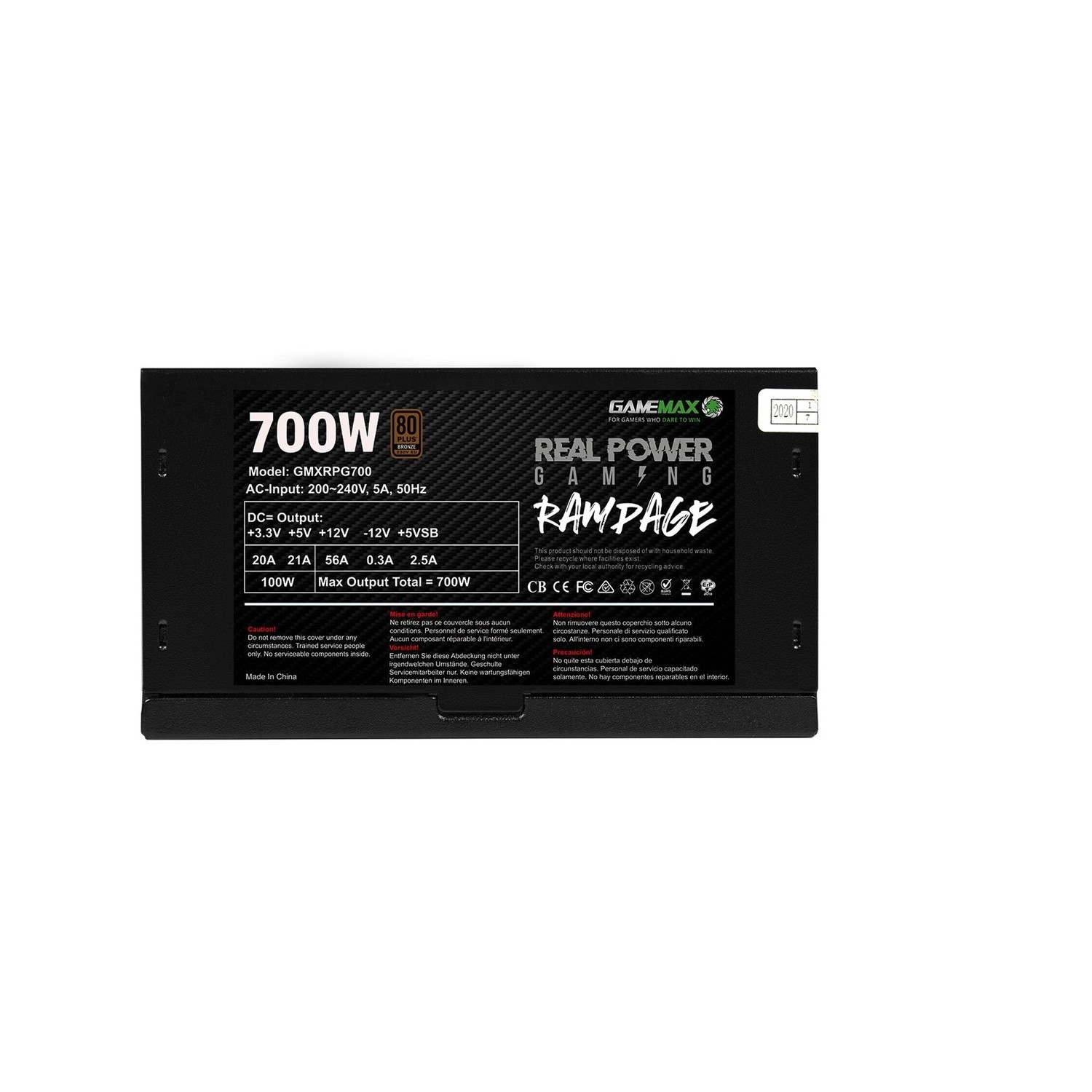 GameMax RPG Rampage 700W Fully Wired 80+ Bronze Power Supply - Laptops ...