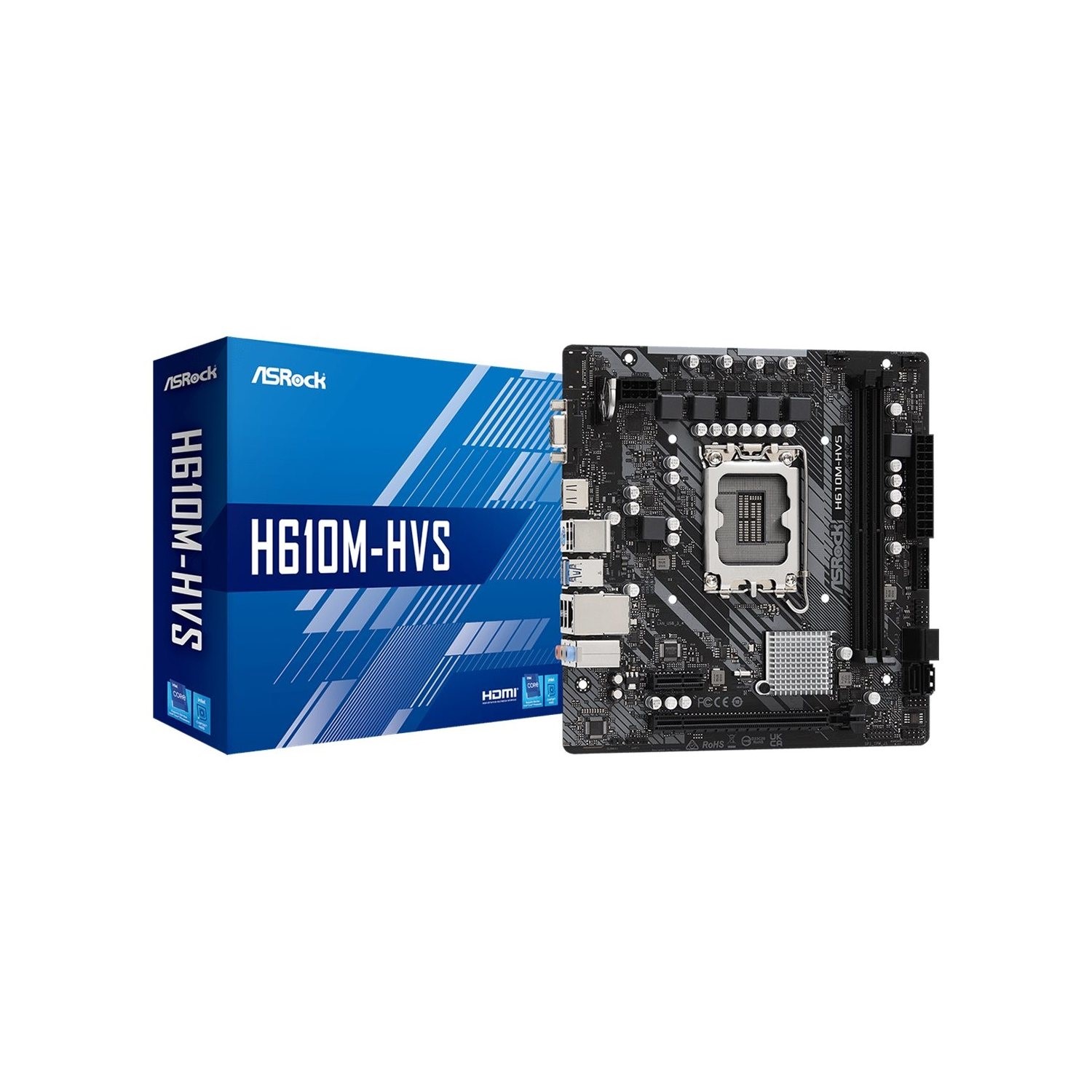 ASROCK Intel H610M-HVS H610 Micro ATX Motherboard - Laptops Direct