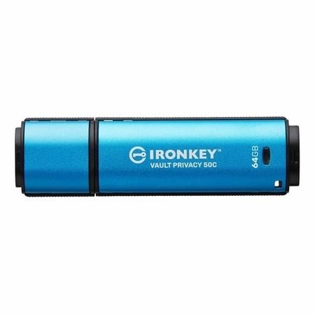 Kingston IronKey Vault Privacy 64GB Encrypted USB-C 3.2 Flash Drive ...