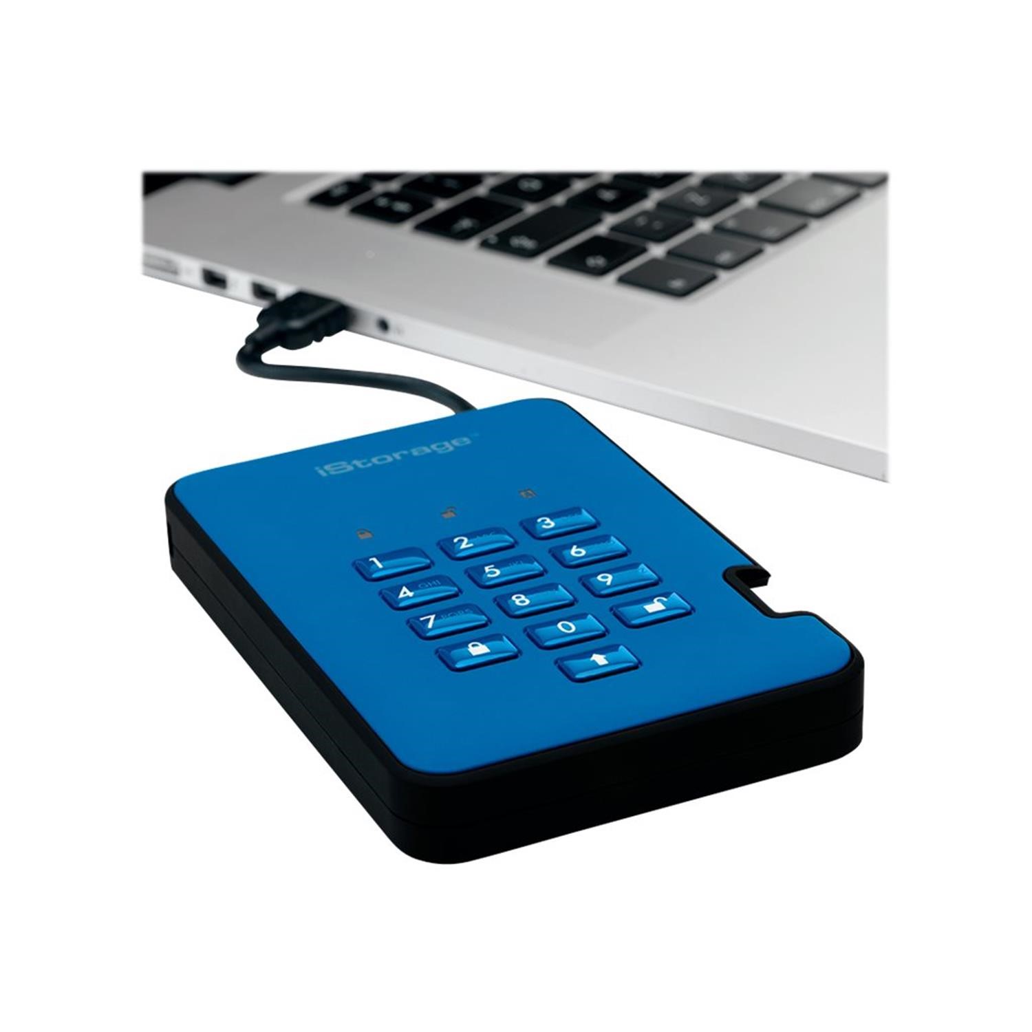 iStorage diskAshur2 SSD 2TB - Blue - Laptops Direct