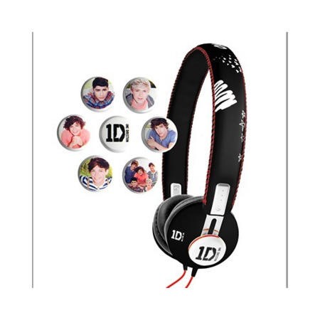One Direction SnapCaps On Ear Headphone - Black - Laptops Direct