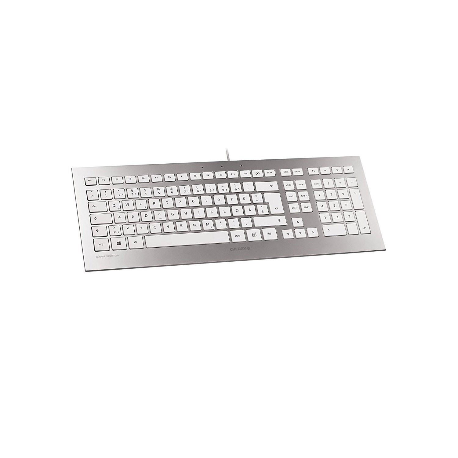 Cherry Strait Keyboard - Silver/White - Laptops Direct