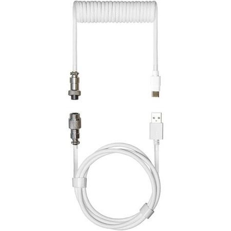 Cooler Master Coiled Cable USB-C to USB-A Double Sleeved White ...