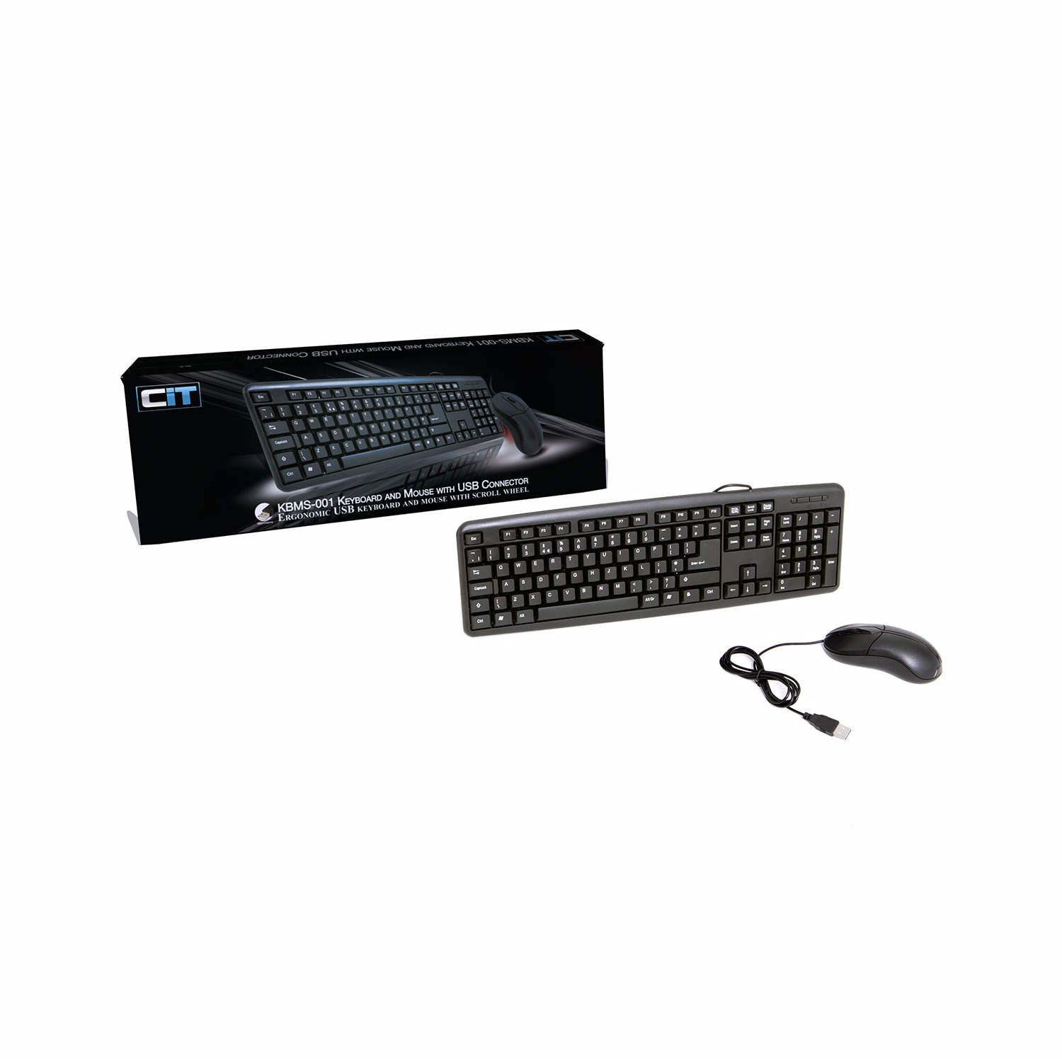 CIT USB Keyboard and Mouse Combo Black - Laptops Direct