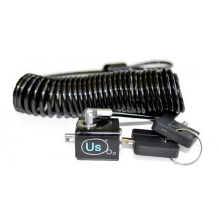 High Security Black Lock with Coiled Tether Keyed to Differ - Laptops ...