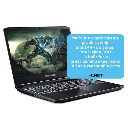 Acer Predator Helios 300 Core i7 10750H 16GB 1TB HDD 256GB SSD 15.6 Inch Full HD 144Hz GeForce RTX 2060 Windows 10 Gaming Laptop