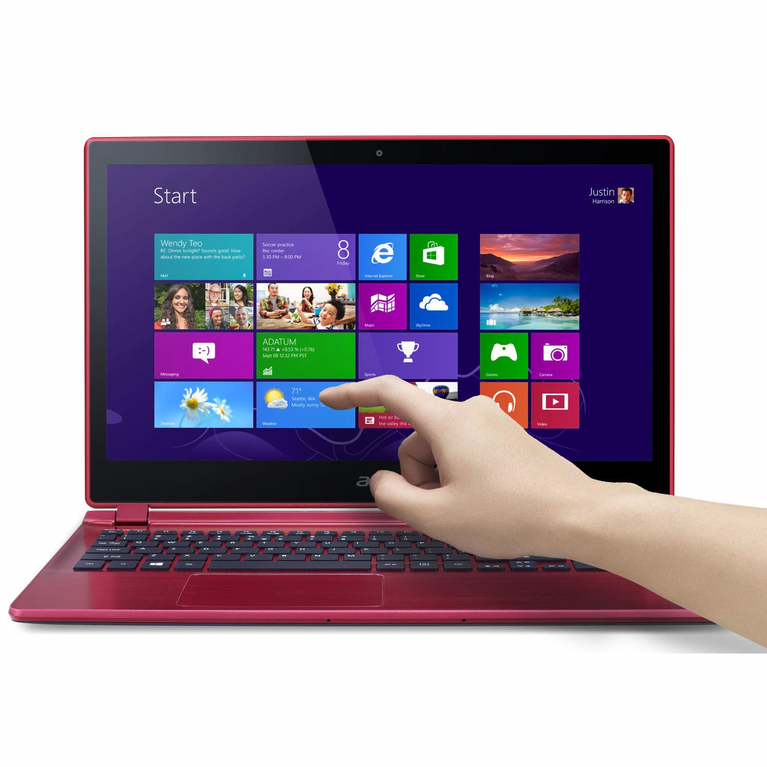 Acer Aspire V5-572P Core i5 4GB 500GB Windows 8 Touchscreen Laptop in Red - Laptops Direct