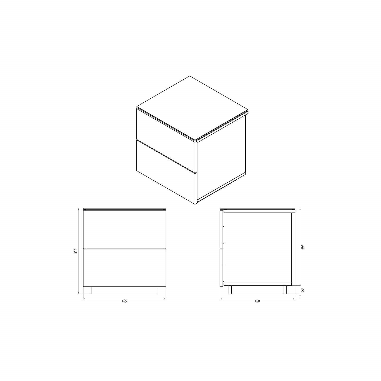 2 Drawer modular storage unit, Factory built - Laptops Direct