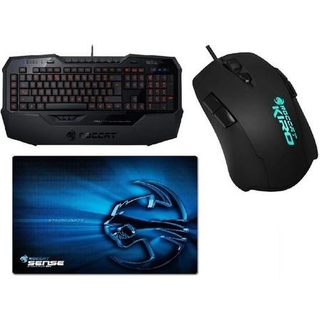 Roccat Gaming Bundle - ISKU FX Keyboard + Kiro Modular Mouse + Sense ...