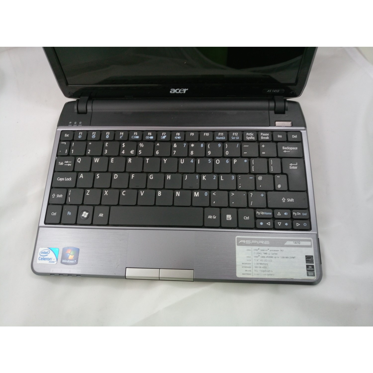 Refurbished ACER ASPIRE 1410 INTEL CELERON 3GB 160GB 11.6 Inch Windows ...