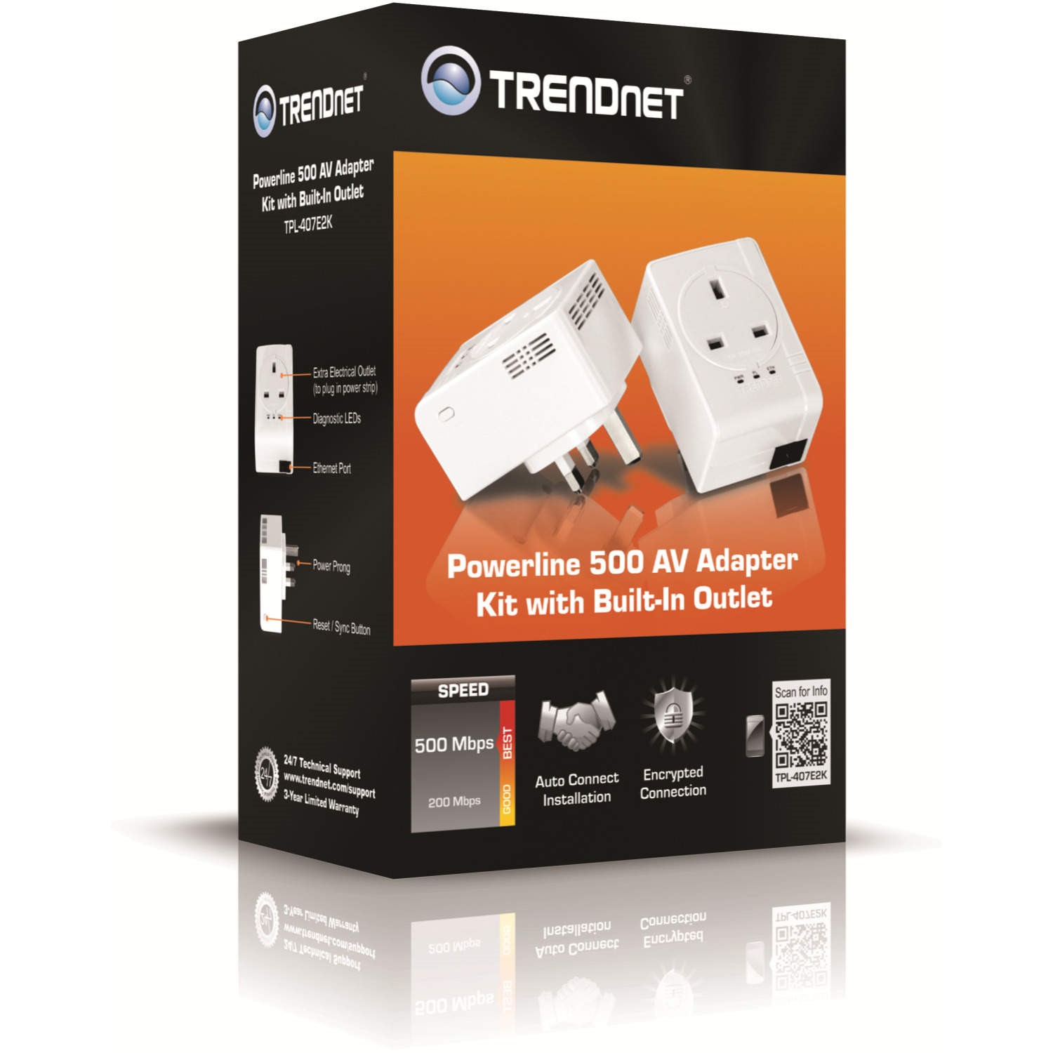 Trendnet Powerline 500 AV Nano Adapter Kit - Laptops Direct