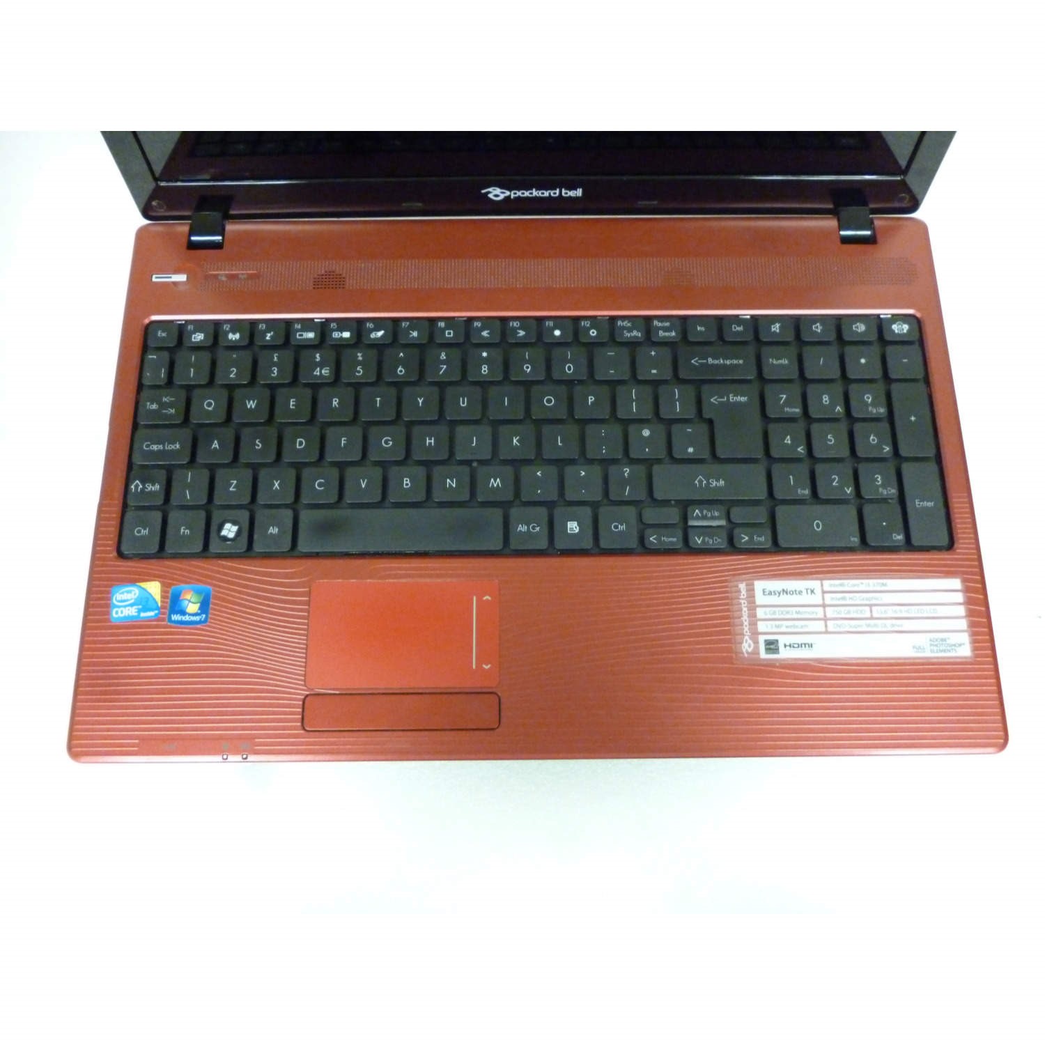 T1 Packard Bell TK Core i3 6GB 750GB Windows 7 Laptop in Red & Black ...