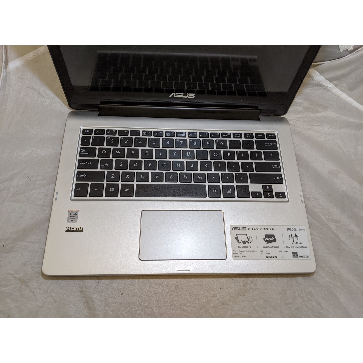 Refurbished Asus TP300L Core i3 4030U 4GB 750GB 13.3 Inch Windows 10 ...