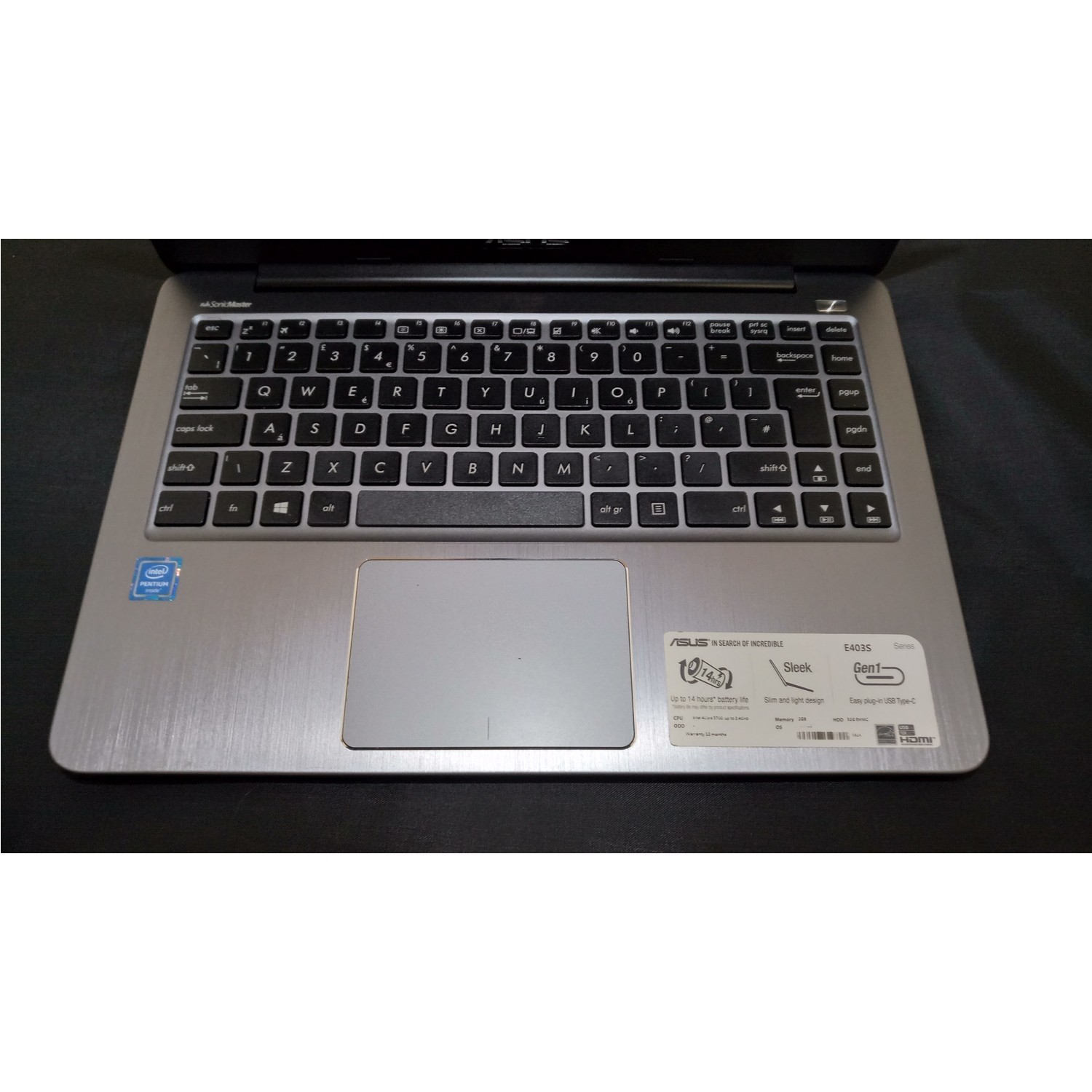 Refurbished ASUS E403S Intel Pentium N3700 2GB 32GB 13.3 Inch Windows ...