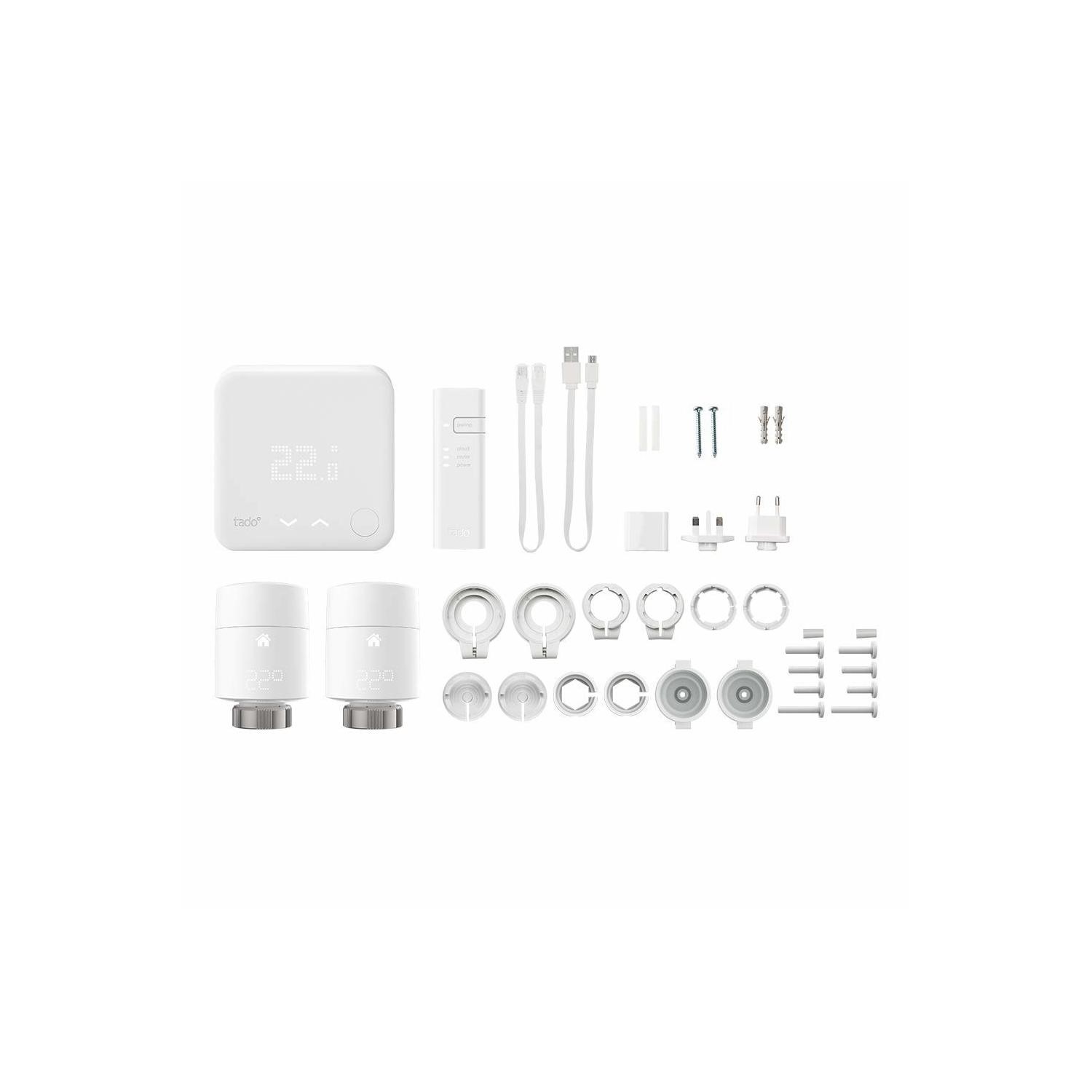 GRADE A1 - Tado Smart Thermostat Starter Kit V3+ with 2 Add-on Smart Radiator Thermostats ...