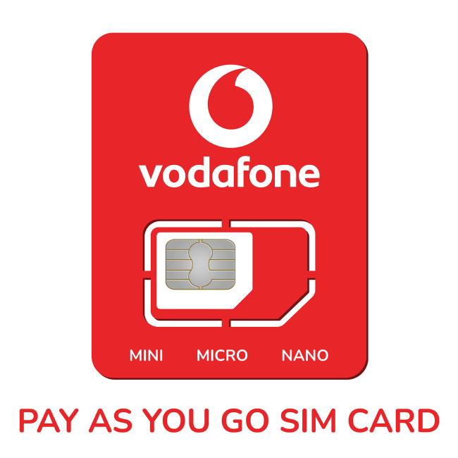 Vodafone Pay As You Go Sim Card Trio - Laptops Direct