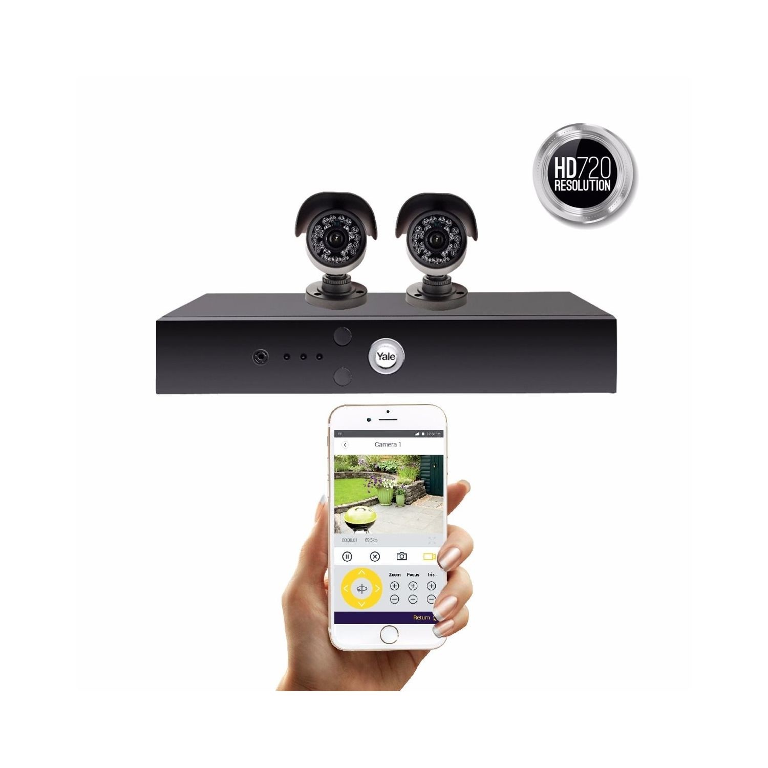 Yale CCTV System - 4 Channel 720p DVR with 2 x 720p Cameras & 1TB HDD ...