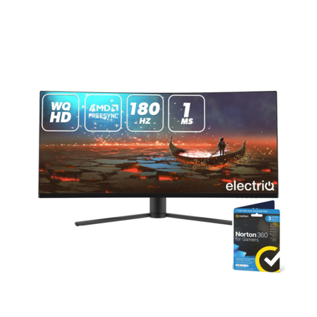 electriQ 34" QLED WQHD 180Hz 1ms UltraWide Curved Gaming Monitor ...
