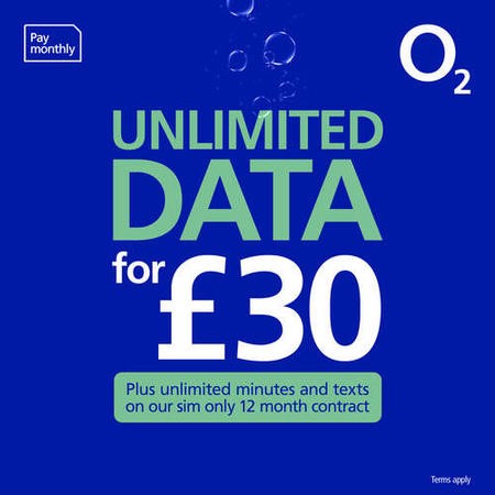O2 Unlimited Data SIM Only Contract 12 Months - Laptops Direct